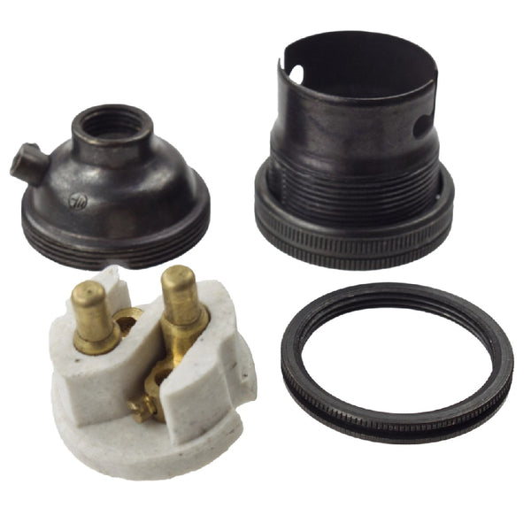 Lilleys 1003EZ Bronze BC B22 10mm Threaded Entry Lampholder with Shade ...