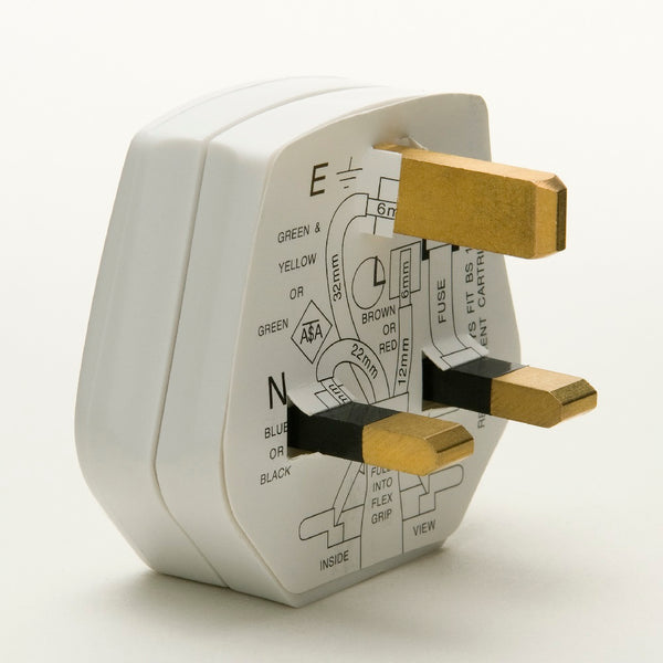Jeani JPT13A/3A | White 13A Fused (3A) 3 Pin Plug Top BS 1363 ...