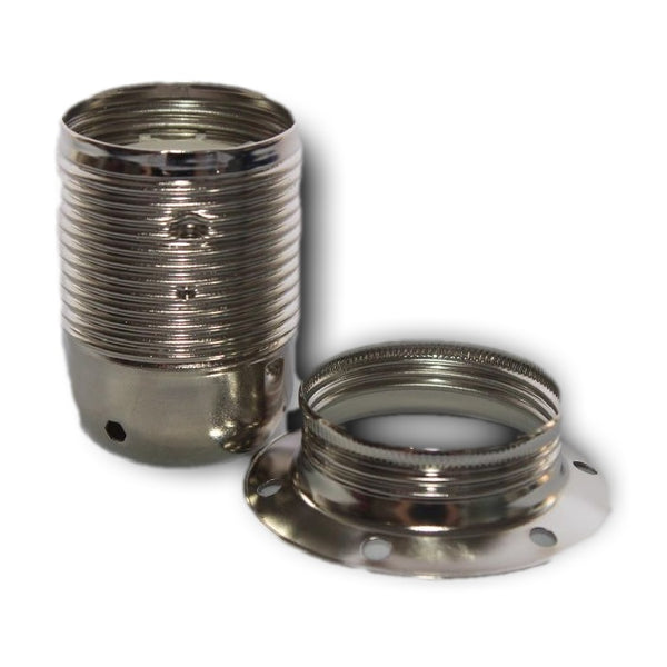 NIE27THS | Nickel Plated ES Threaded Collar Lampholder & Shade Ring ...